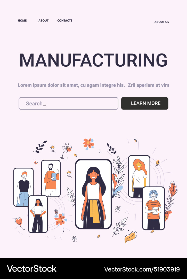 Manufacturing industry concept diverse Royalty Free Vector