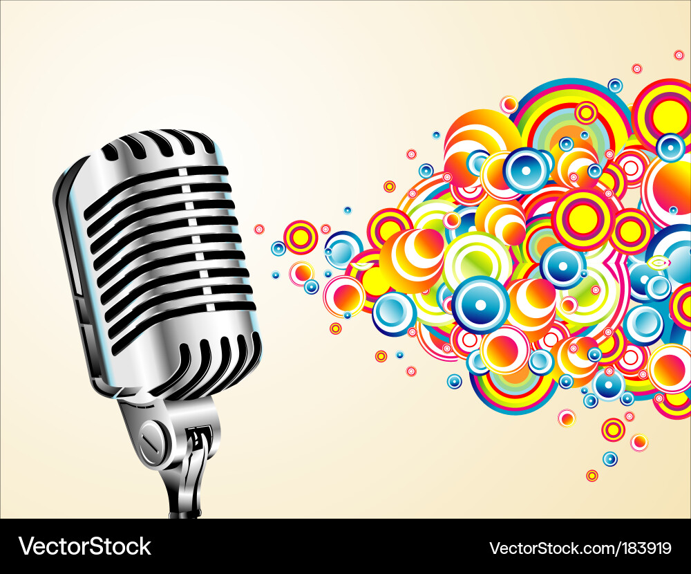 Retro microphone Royalty Free Vector Image - VectorStock