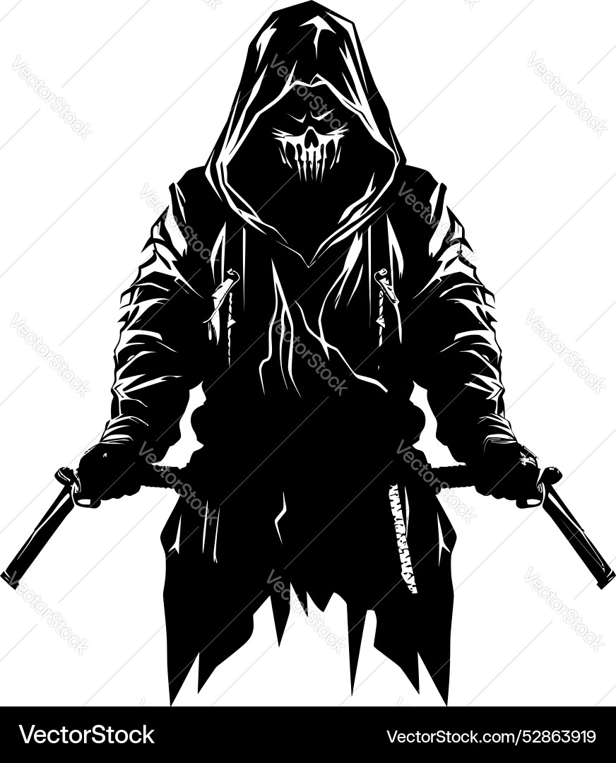 Spectral scythe reaper with weapons emblem grim Vector Image