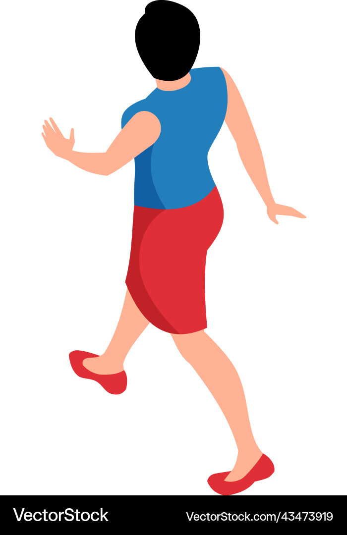 Walking woman pose composition Royalty Free Vector Image