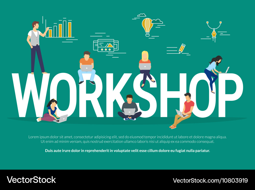 Workshop concept Royalty Free Vector Image - VectorStock