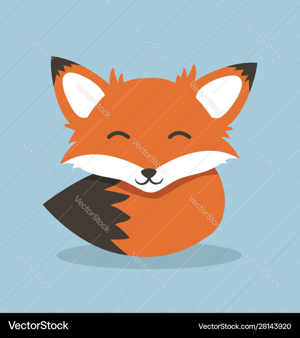 Cute fox design Royalty Free Vector Image - VectorStock