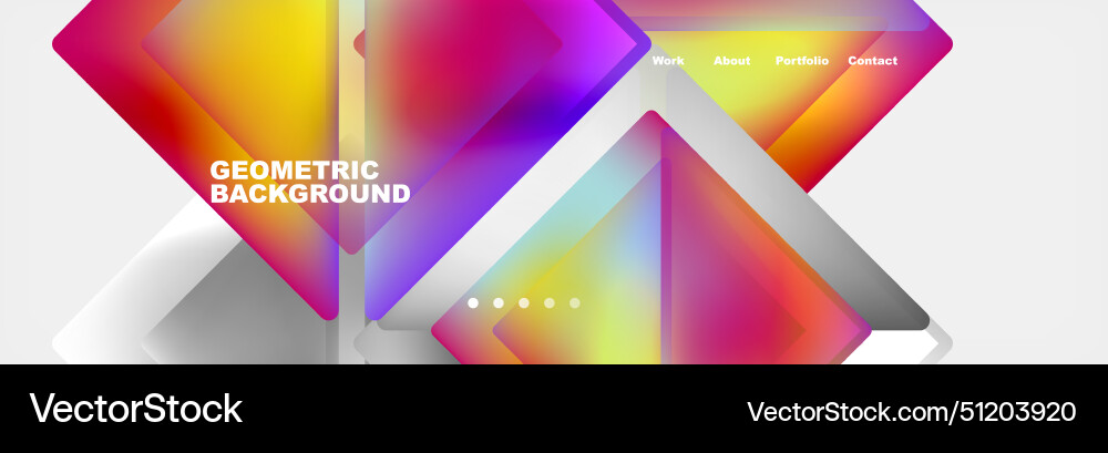 Geometric background with colorful squares on Vector Image