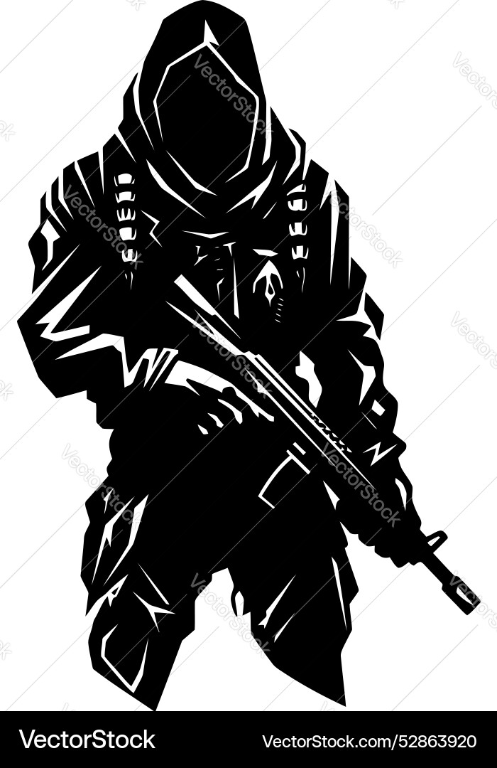 Grim guardian combat reaper logo soul slayer Vector Image