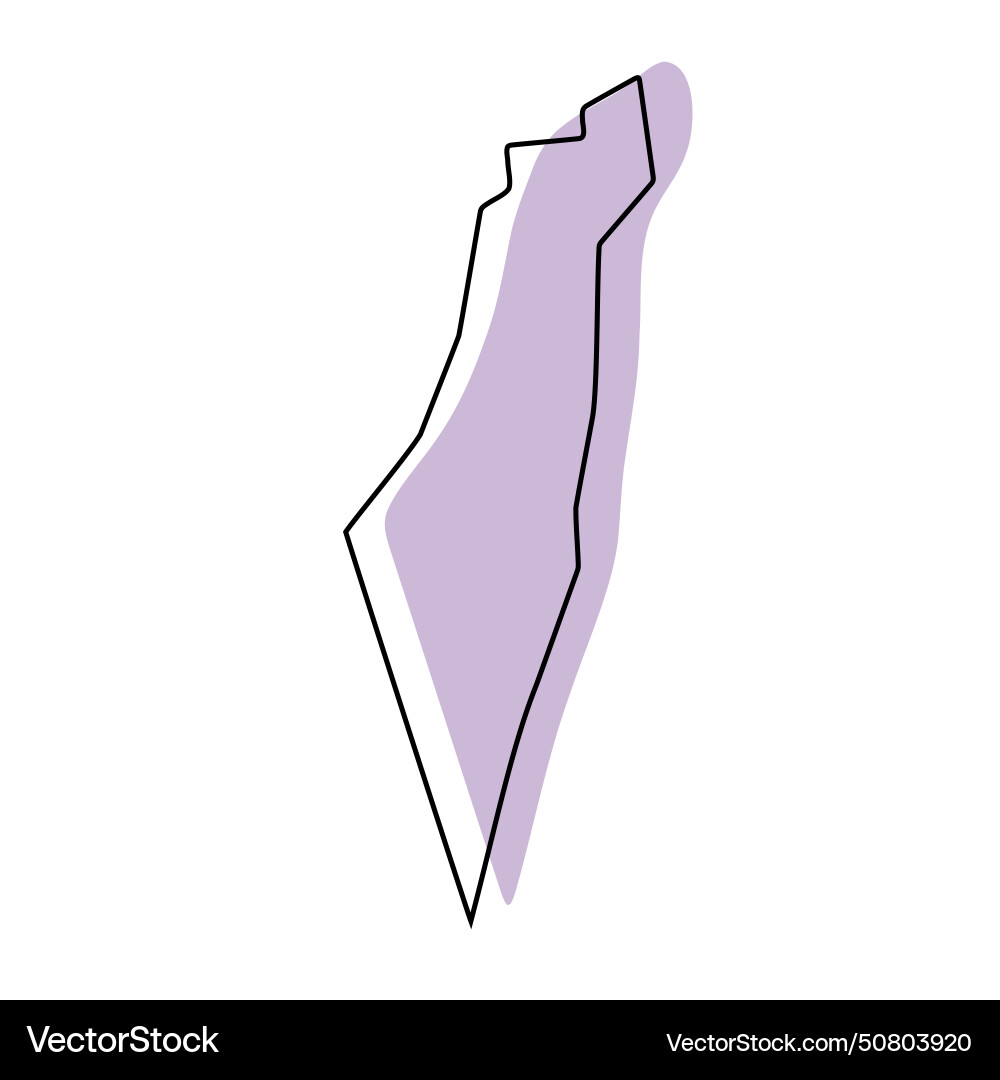Israel simplified map Royalty Free Vector Image
