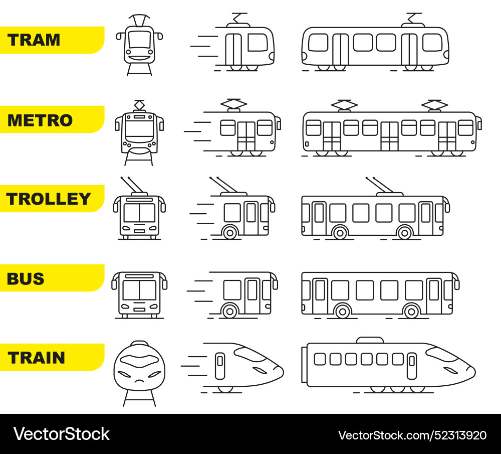 Public transport Royalty Free Vector Image - VectorStock