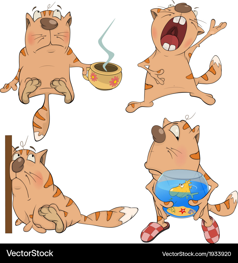 Set of cartoon cats Royalty Free Vector Image - VectorStock