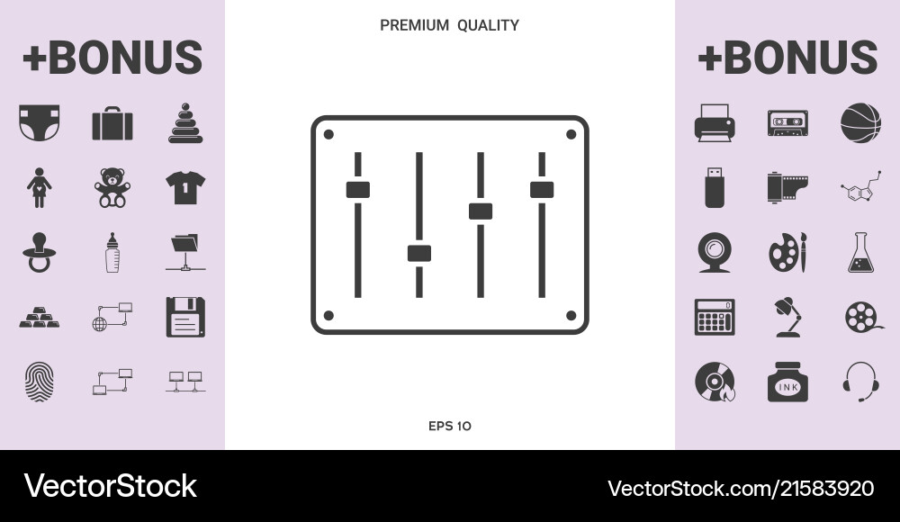 Sound mixer console icon Royalty Free Vector Image