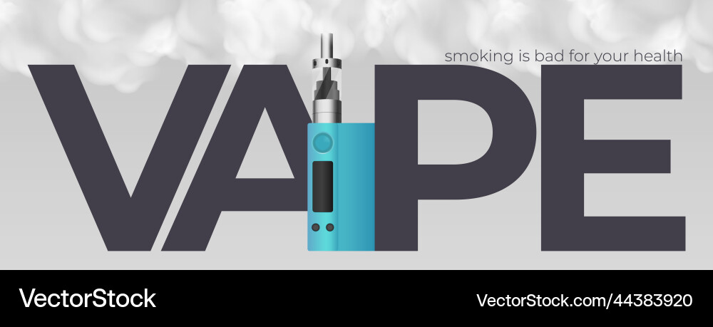 Vape text realistic concept Royalty Free Vector Image