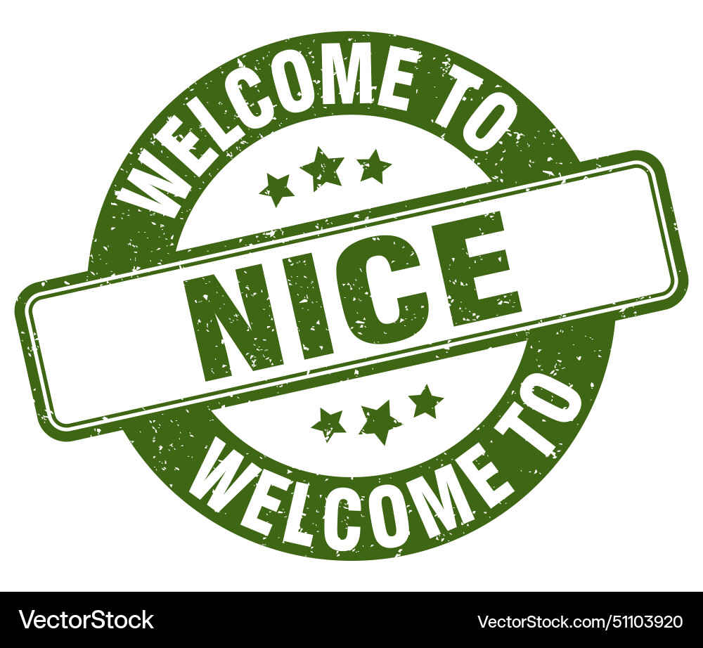 Welcome to nice stamp round sign Royalty Free Vector Image