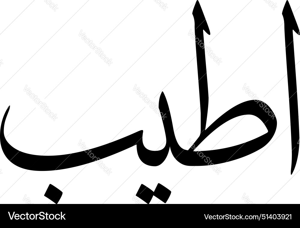 Ateeb muslim girls name sulus font arabic Vector Image