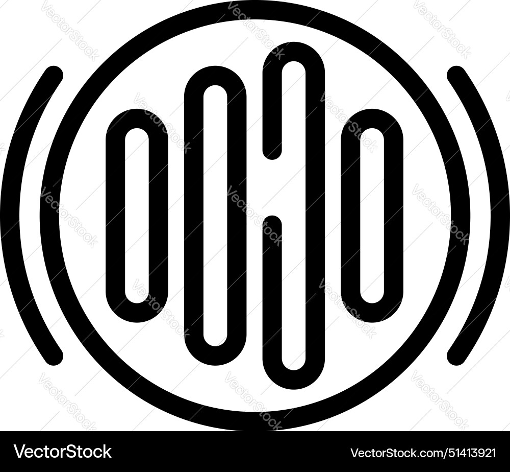 Bold circular sound wave icon Royalty Free Vector Image