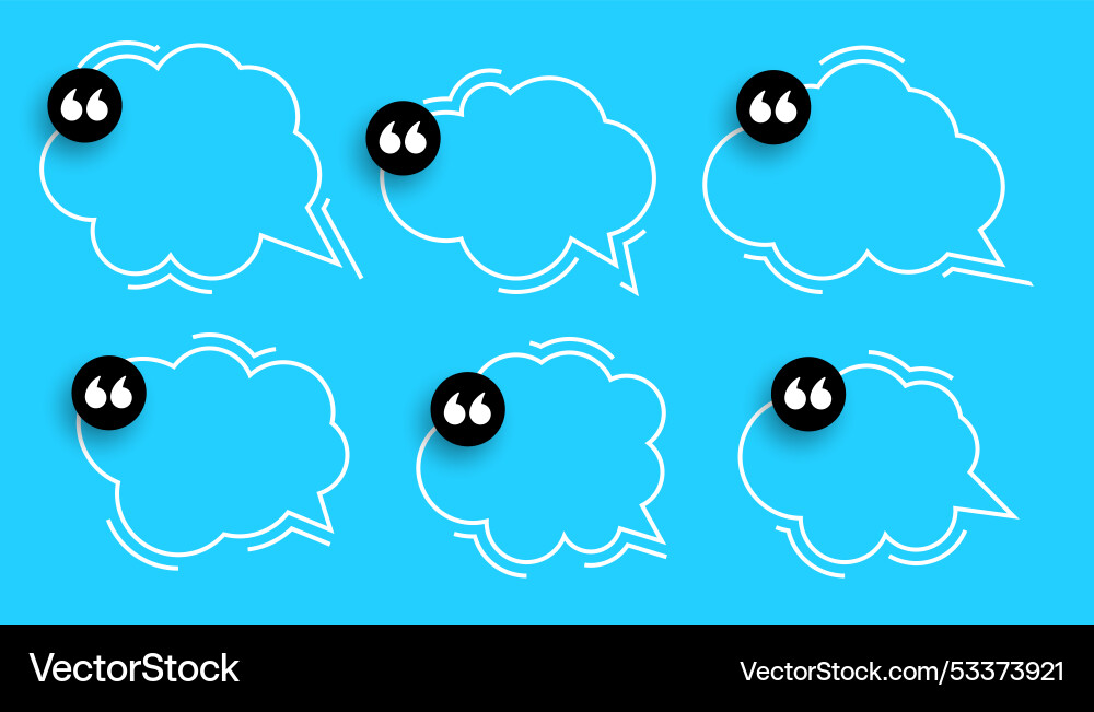 Collection of citation mark frame template Vector Image