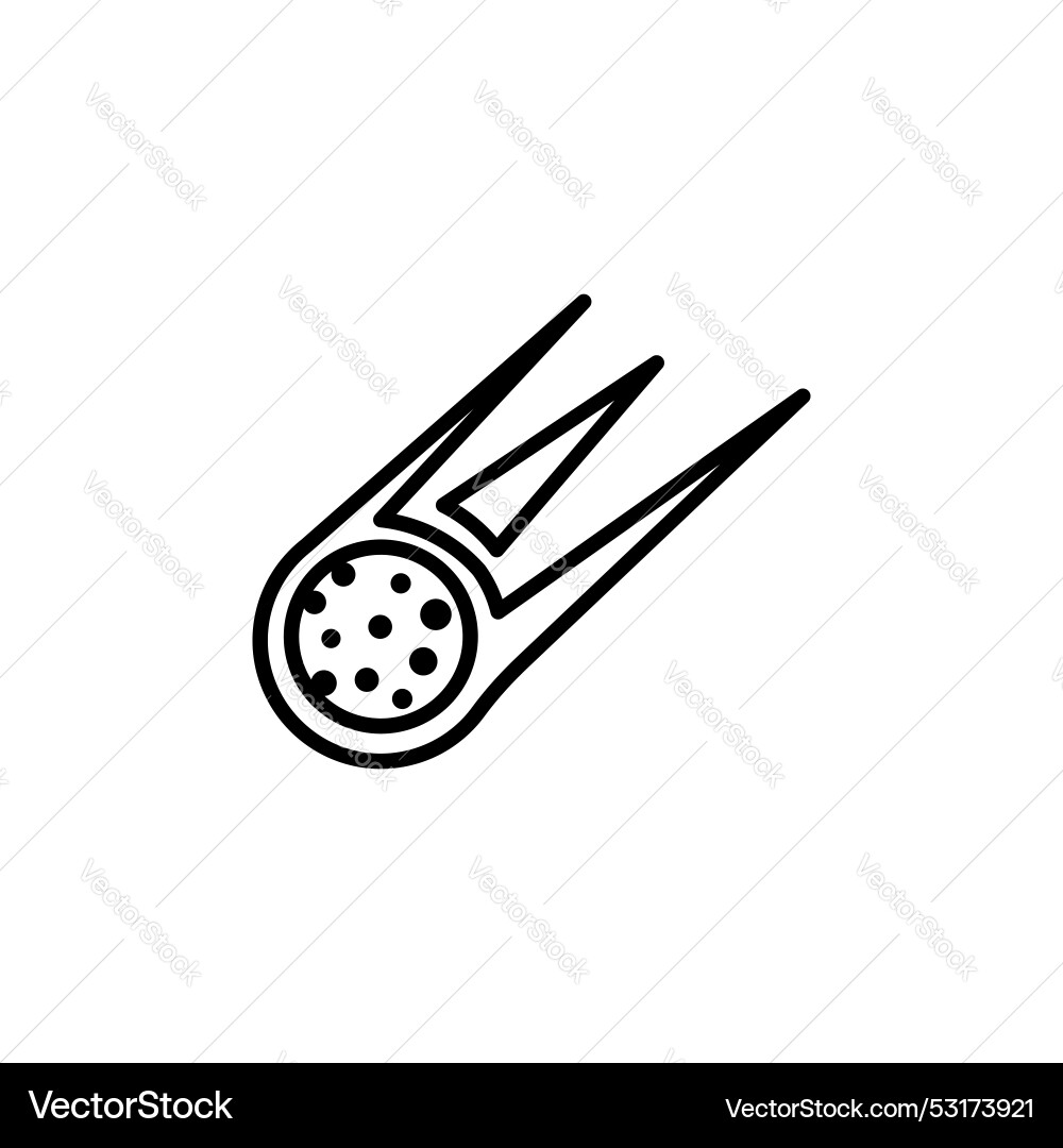 Comet icon set space meteor fire ball with long Vector Image