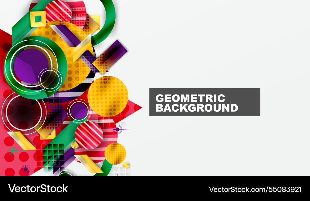 Complex geometric background with circles Vector Image
