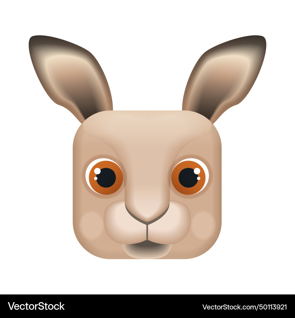 Cute wild hare emoji white rabbit face baby Vector Image