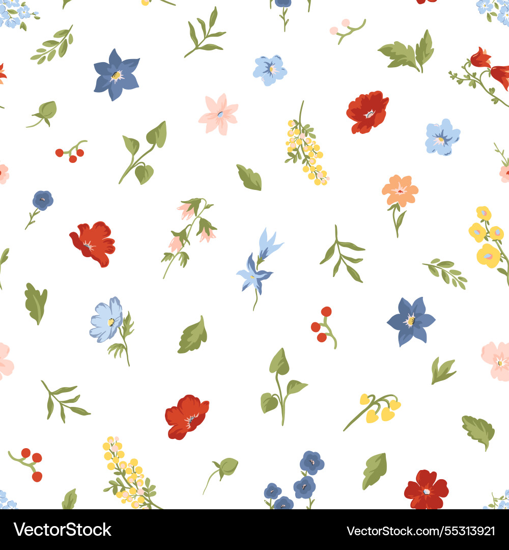 Floral Liberty Pattern - Small Flowers Royalty Free Vector