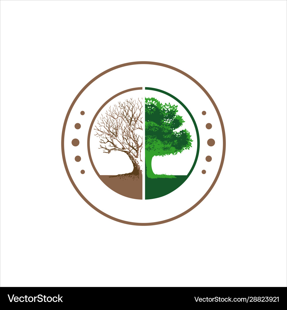 Forest conservation logo design silhouette Vector Image