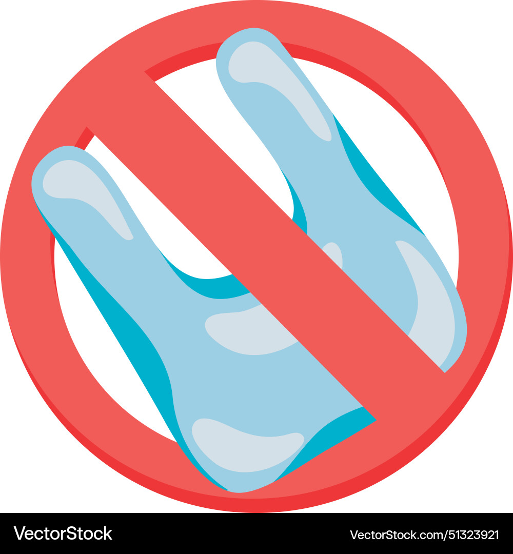 Free plastic bag prohibited Royalty Free Vector Image