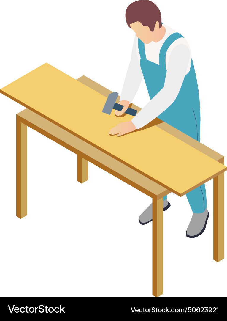 Handyman modular building composition Royalty Free Vector