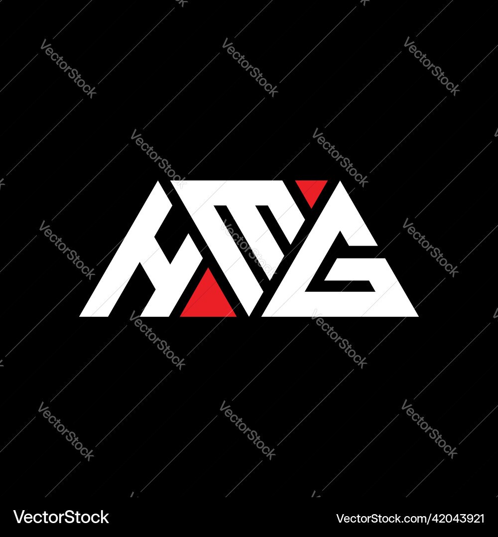 Hmg triangle letter logo design Royalty Free Vector Image