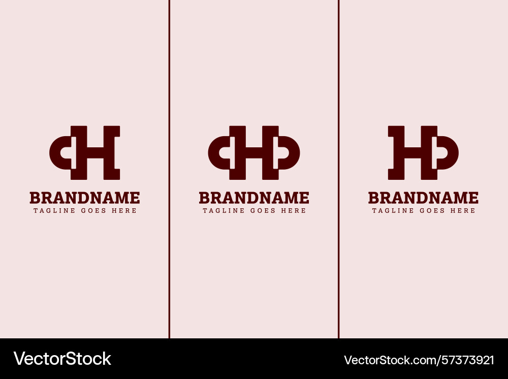 Letters ch chd hd monogram logo for hc cdh Vector Image