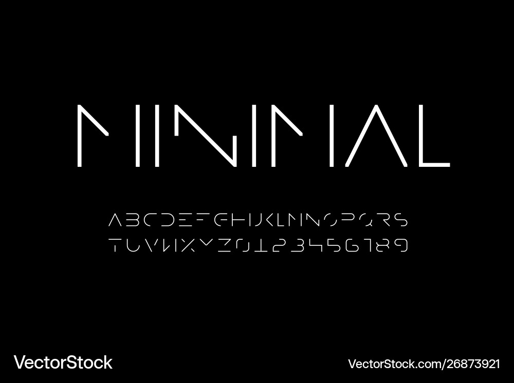 Minimal style font minimalistic alphabet letters Vector Image