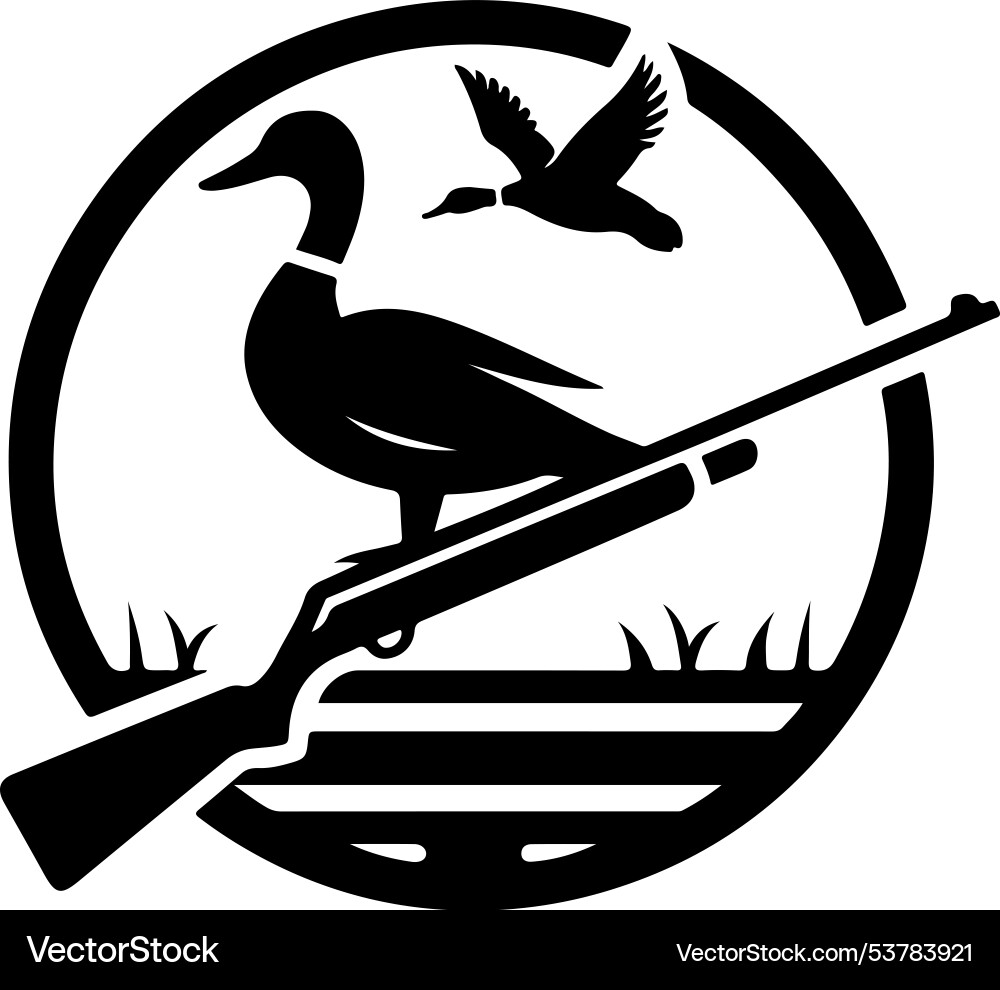 Modern duck and hunting logo Royalty Free Vector Image