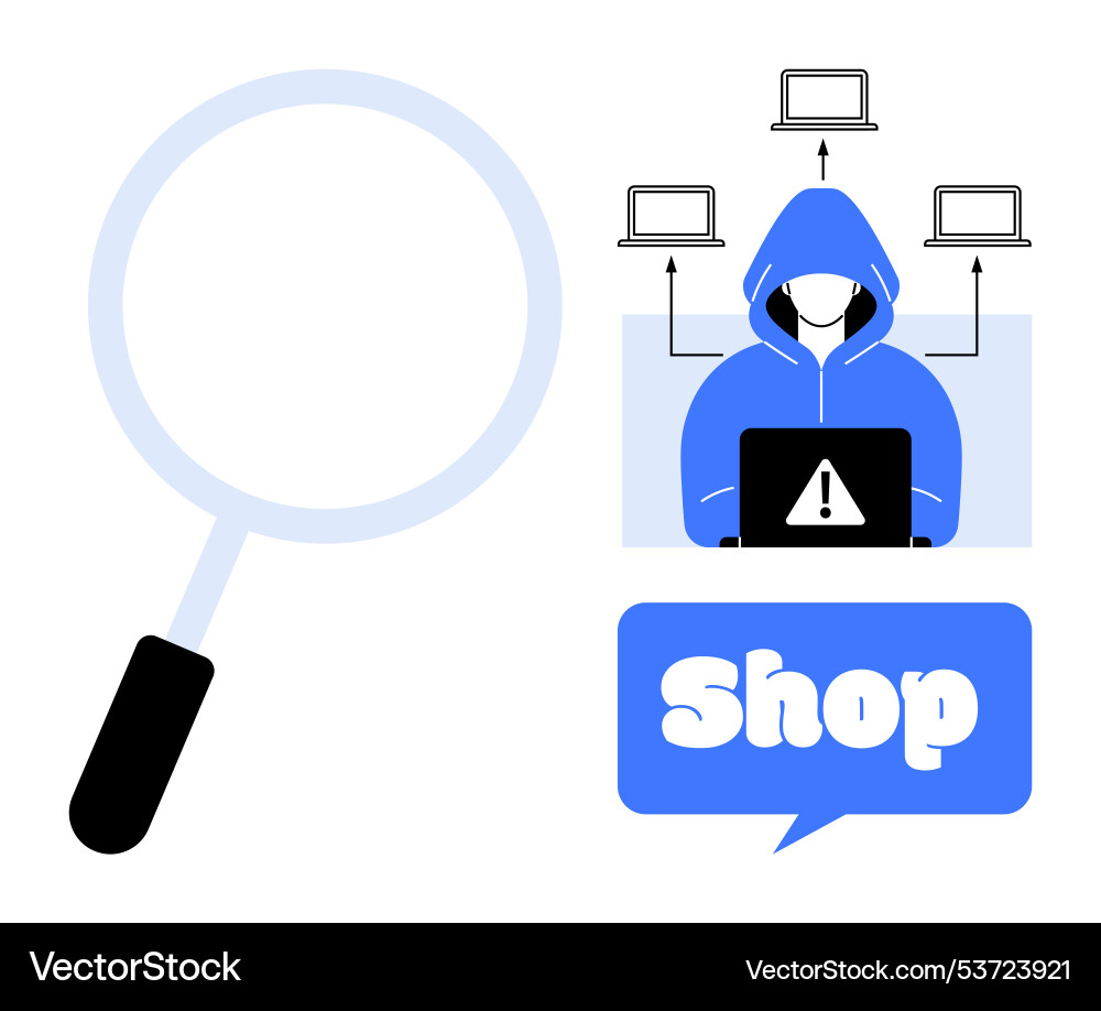 Online shopping security and cyber threats visual Vector Image
