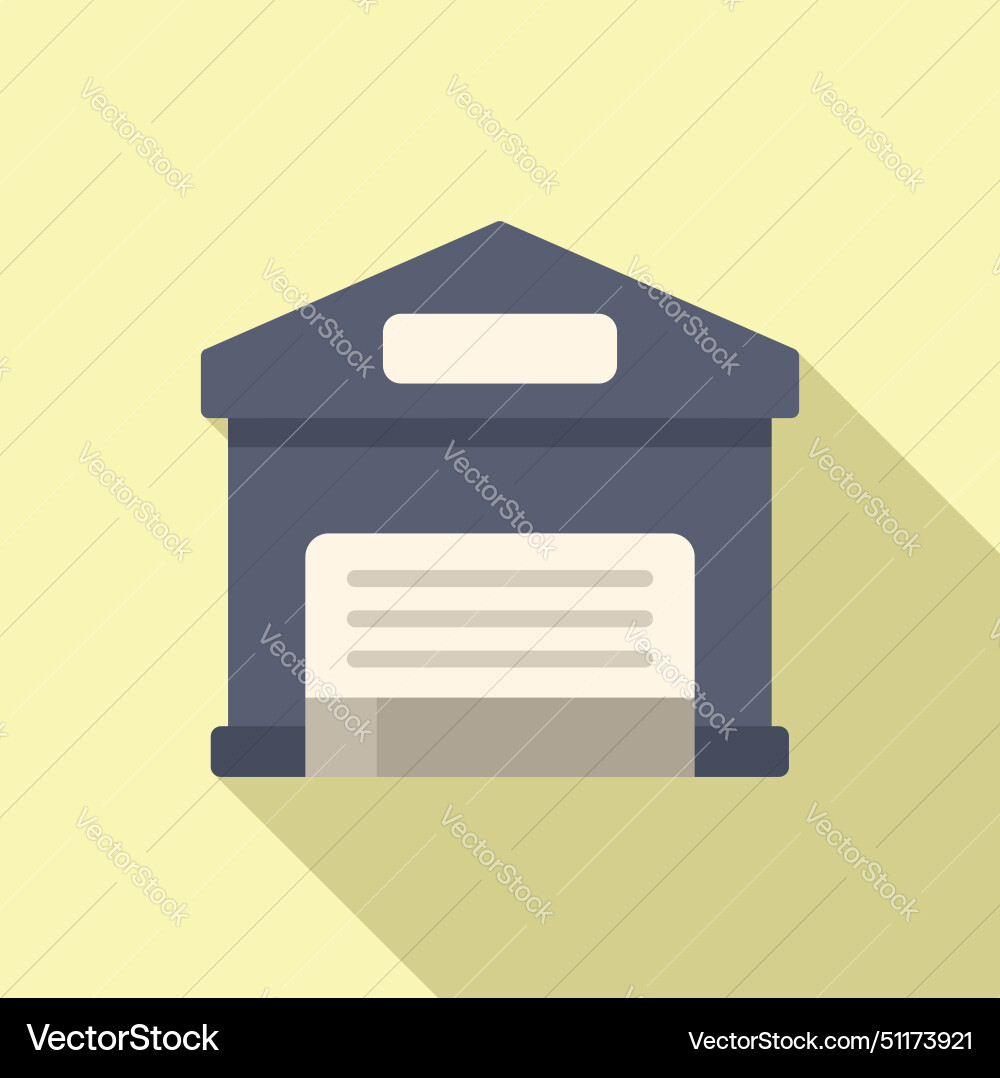 Open parcel warehouse icon flat Royalty Free Vector Image