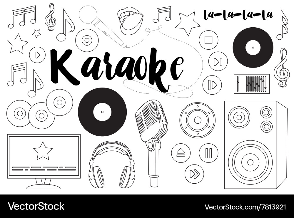 Theme of karaoke Royalty Free Vector Image - VectorStock