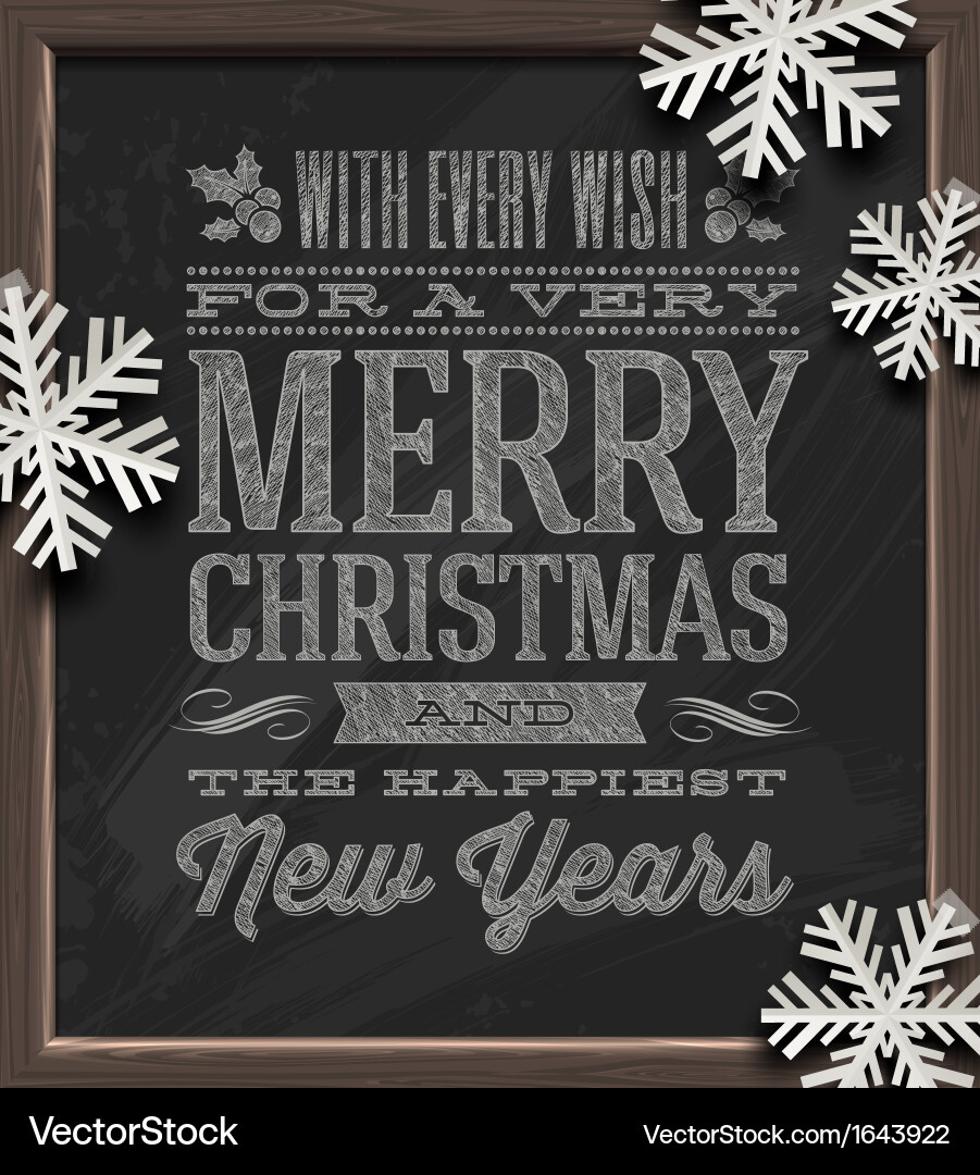 Chalkboard Christmas Greetings Royalty Free Vector Image