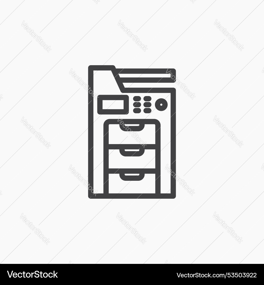Copy machineline in thin line black color flat Vector Image