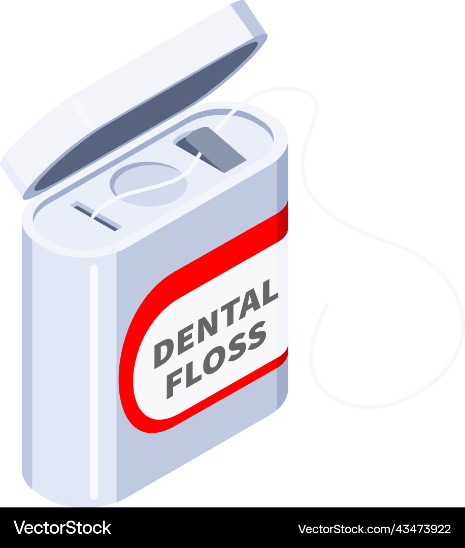 Dental floss pack composition Royalty Free Vector Image