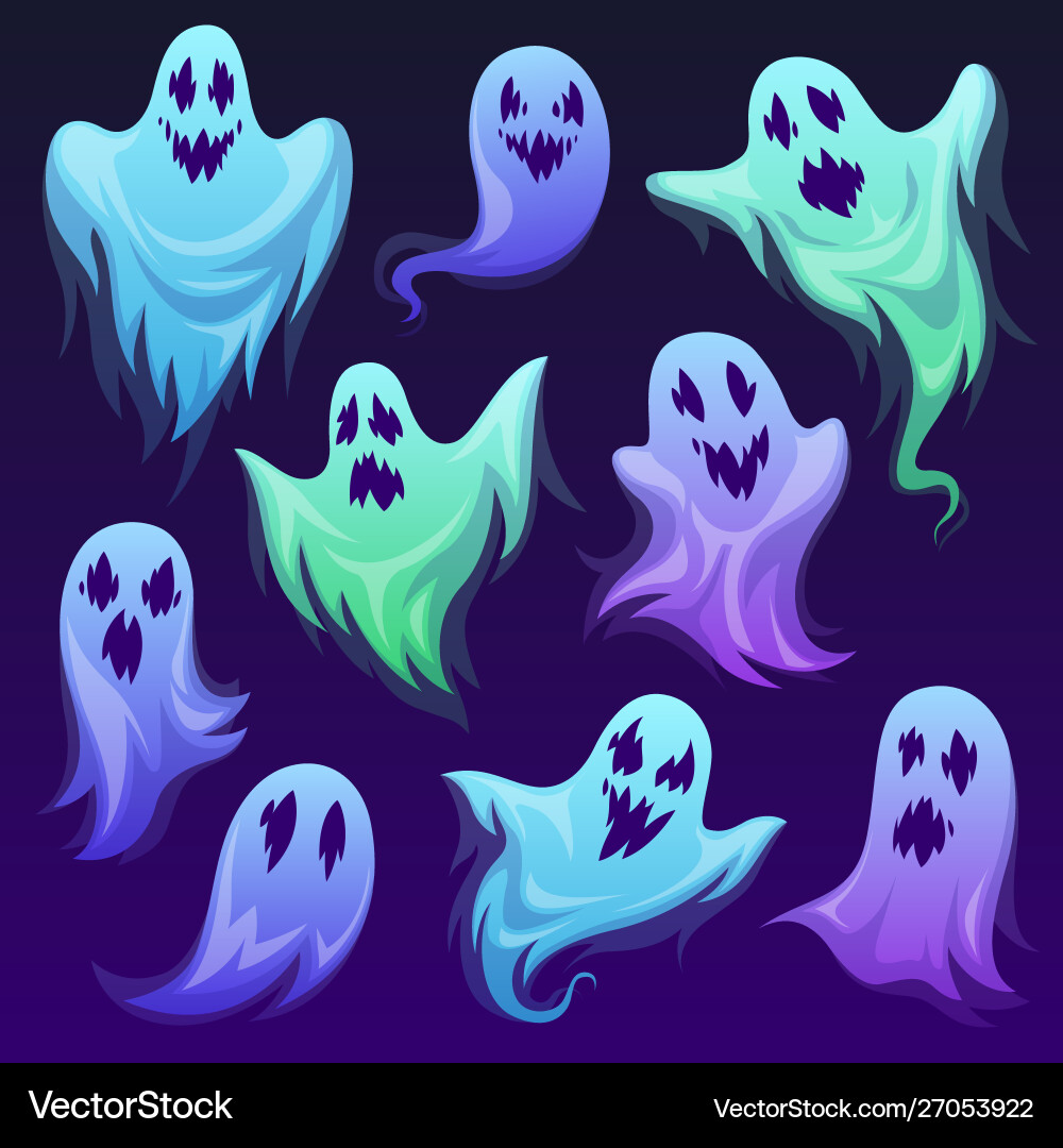 Ghost character halloween scary ghostly monster Vector Image
