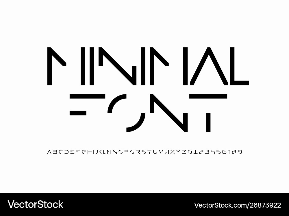 Minimal style font minimalistic alphabet letters Vector Image