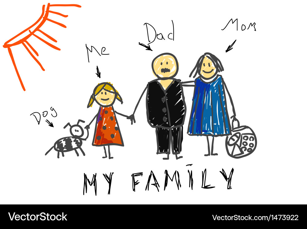 My family Royalty Free Vector Image - VectorStock
