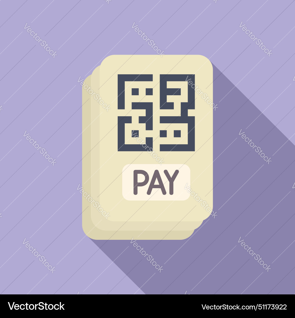 Pay online qr code icon flat mobile Royalty Free Vector