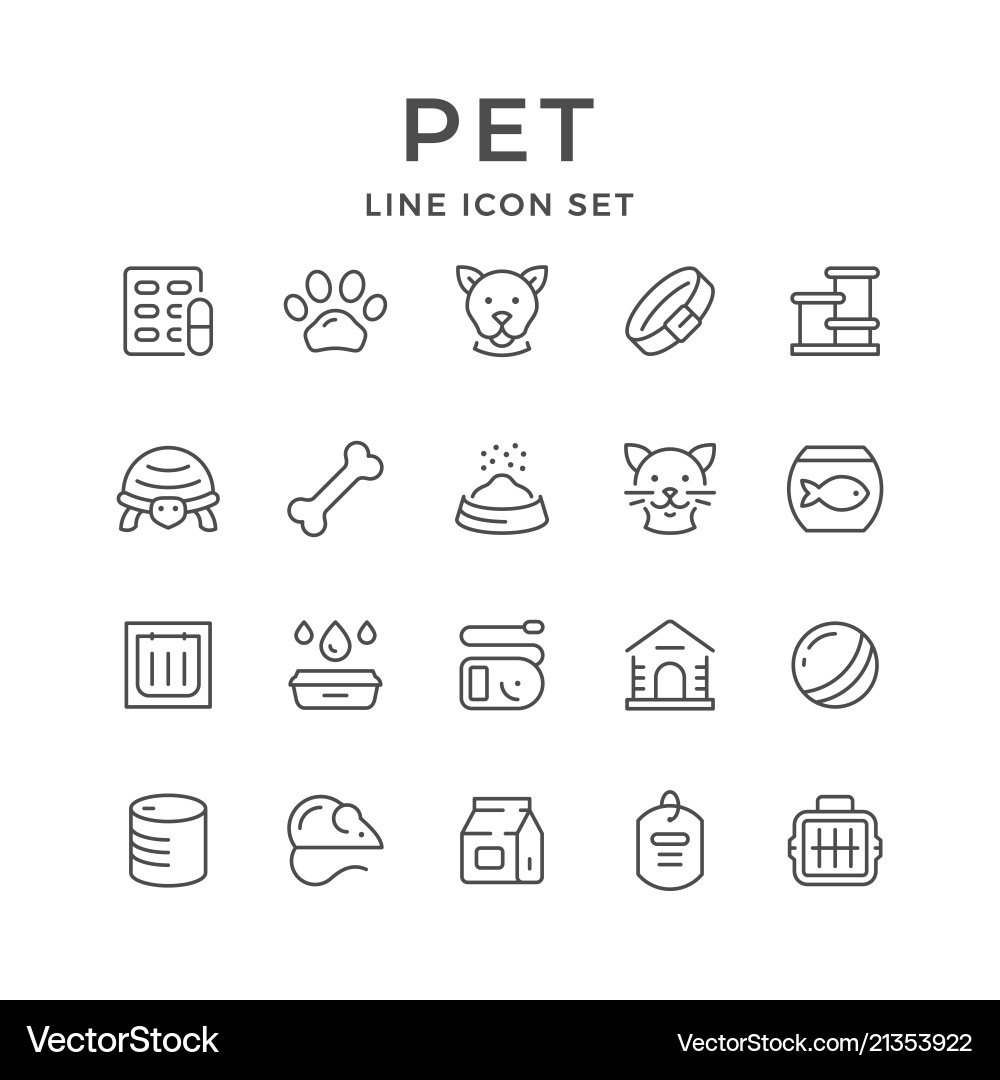 Pet Icon Set - Line Art Royalty Free Vector Image