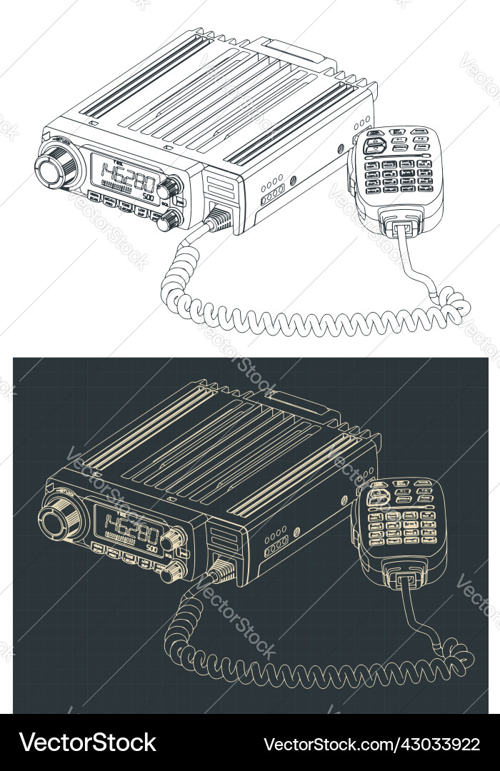 Vhf and uhf transceiver Royalty Free Vector Image