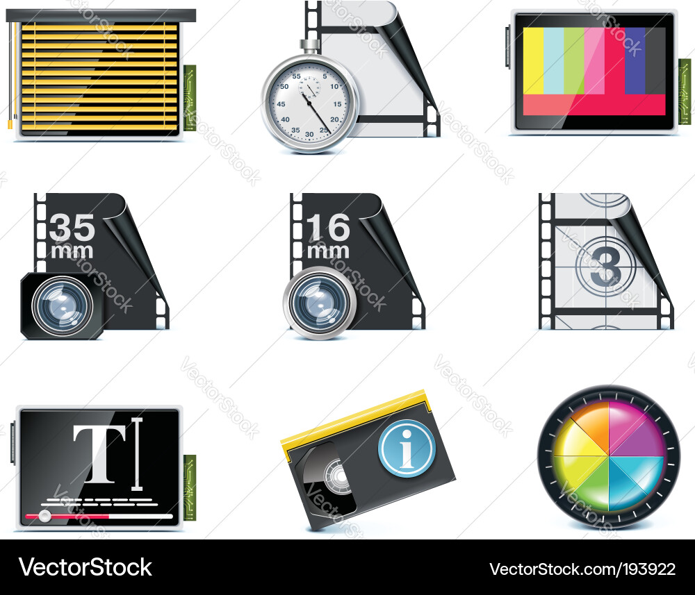 Video icons Royalty Free Vector Image - VectorStock