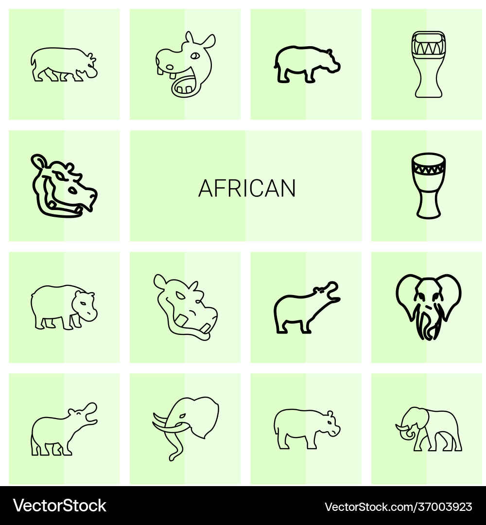 African icons Royalty Free Vector Image - VectorStock