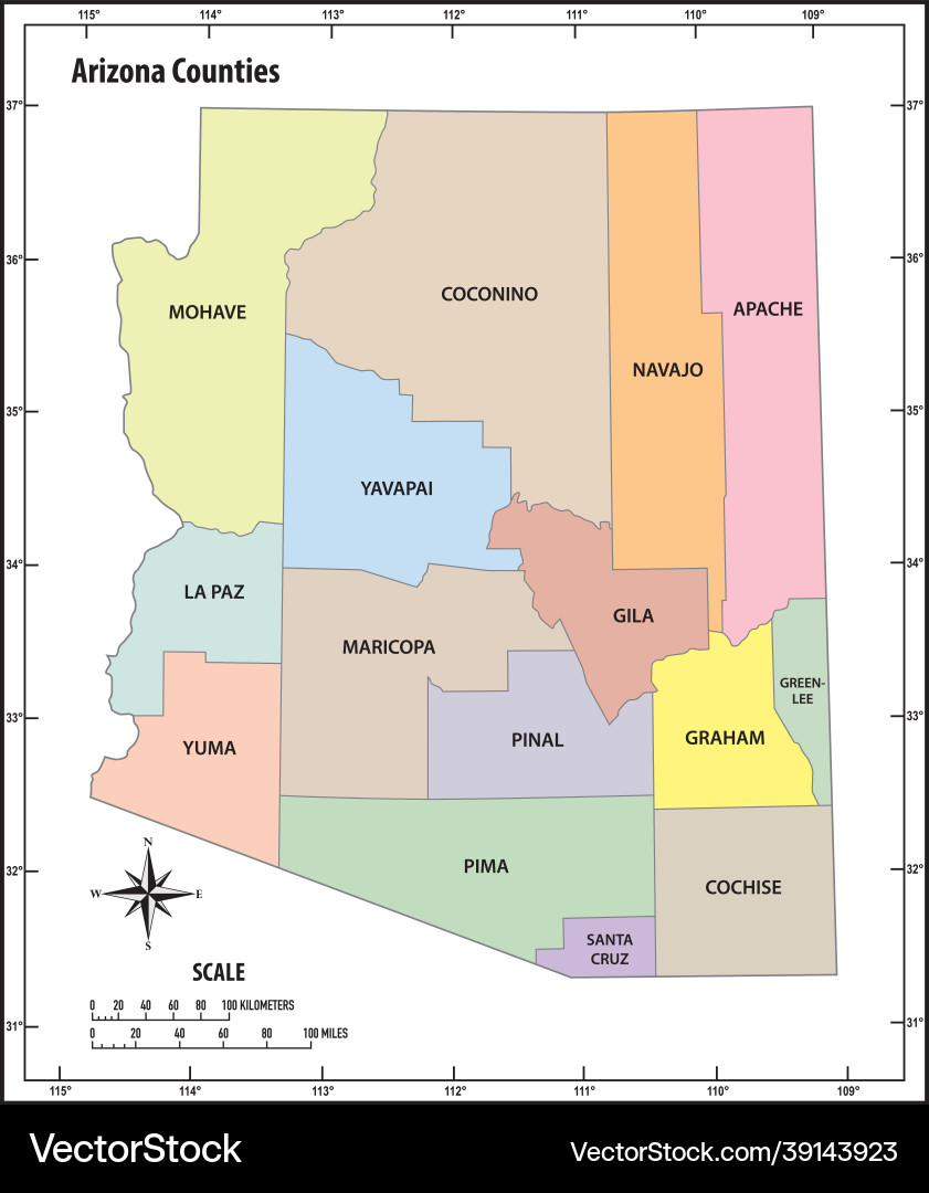 Arizona State Map - Administrative & Political