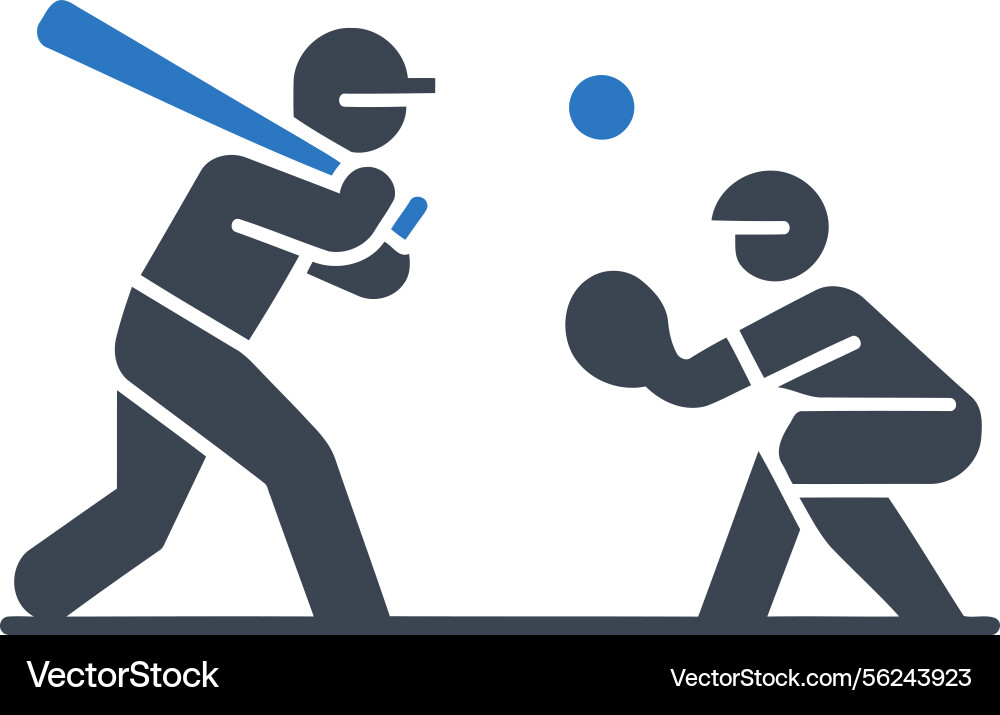Baseball player batting icon Royalty Free Vector Image