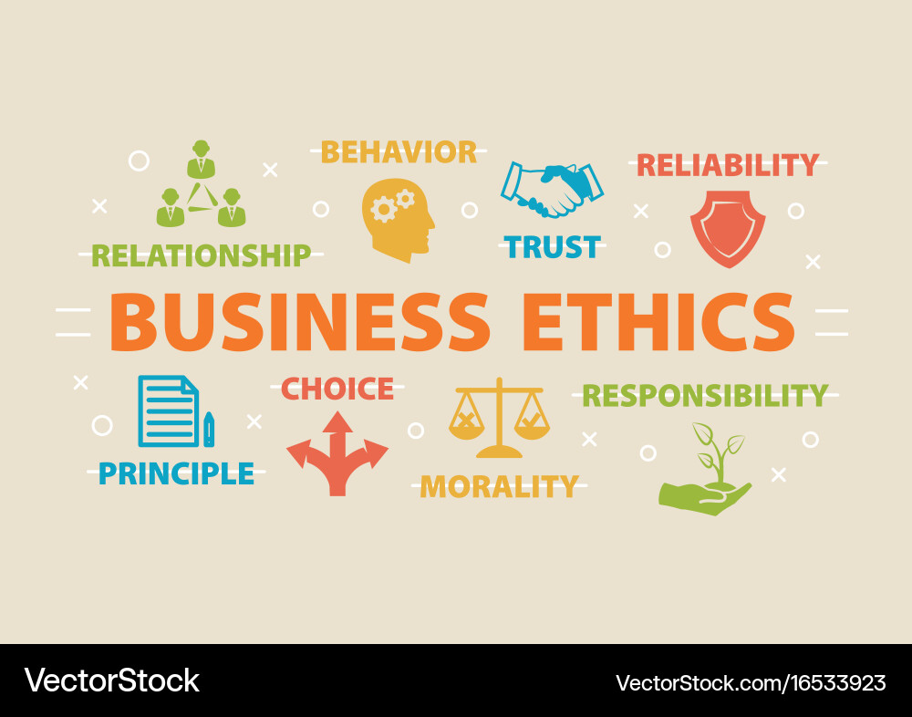 Business ethics concept with icons Royalty Free Vector Image