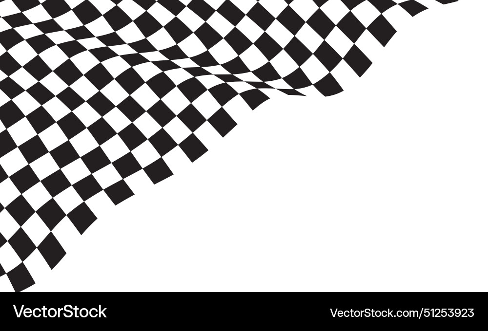 Checkered flag wave flying on white blank space Vector Image