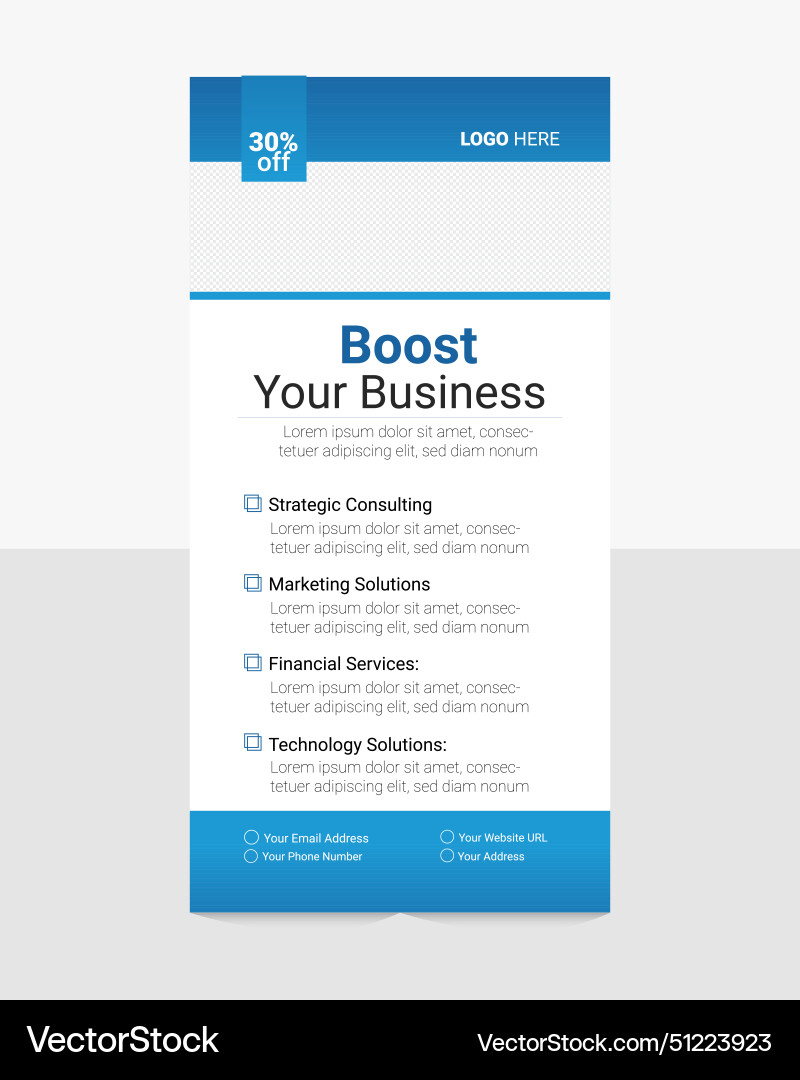 Dl size business flyer design Royalty Free Vector Image