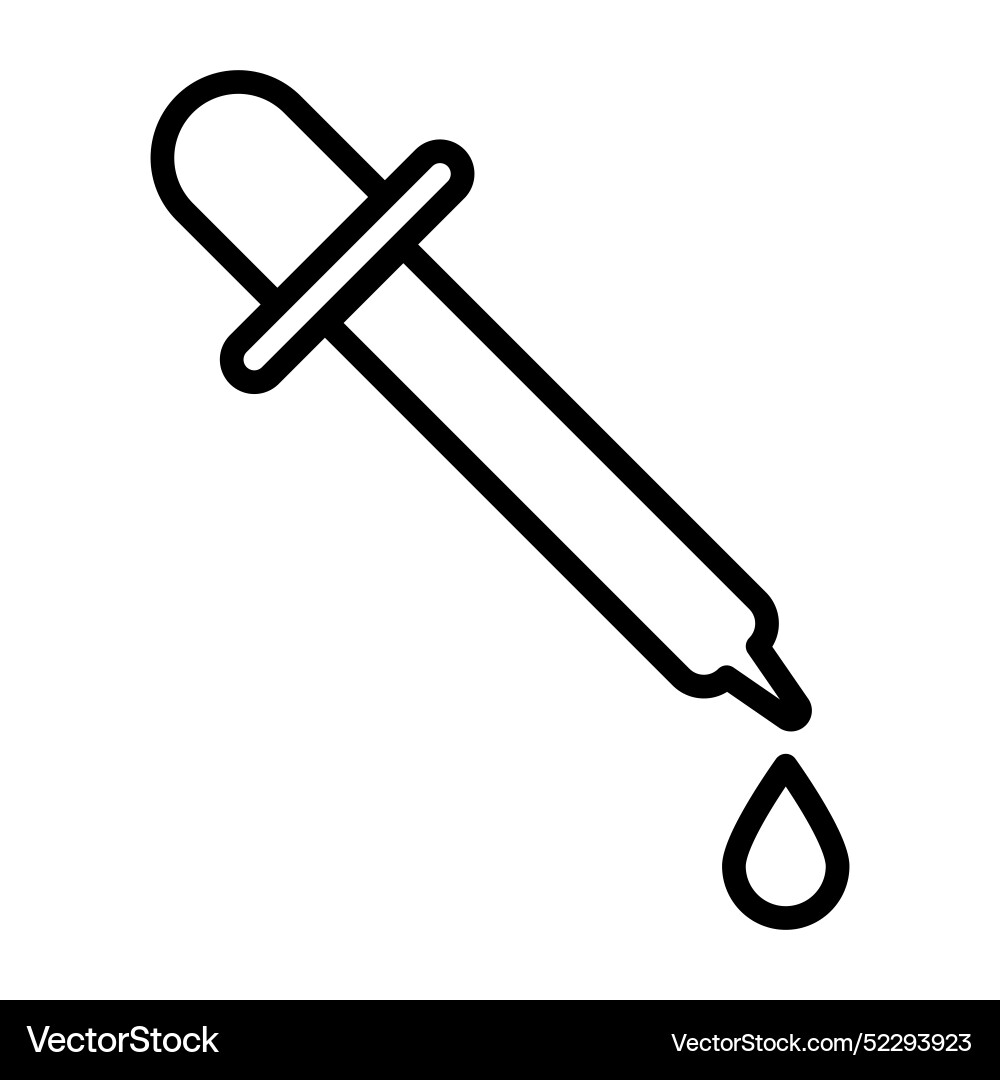 Dropper icon linear logo mark in black and white Vector Image