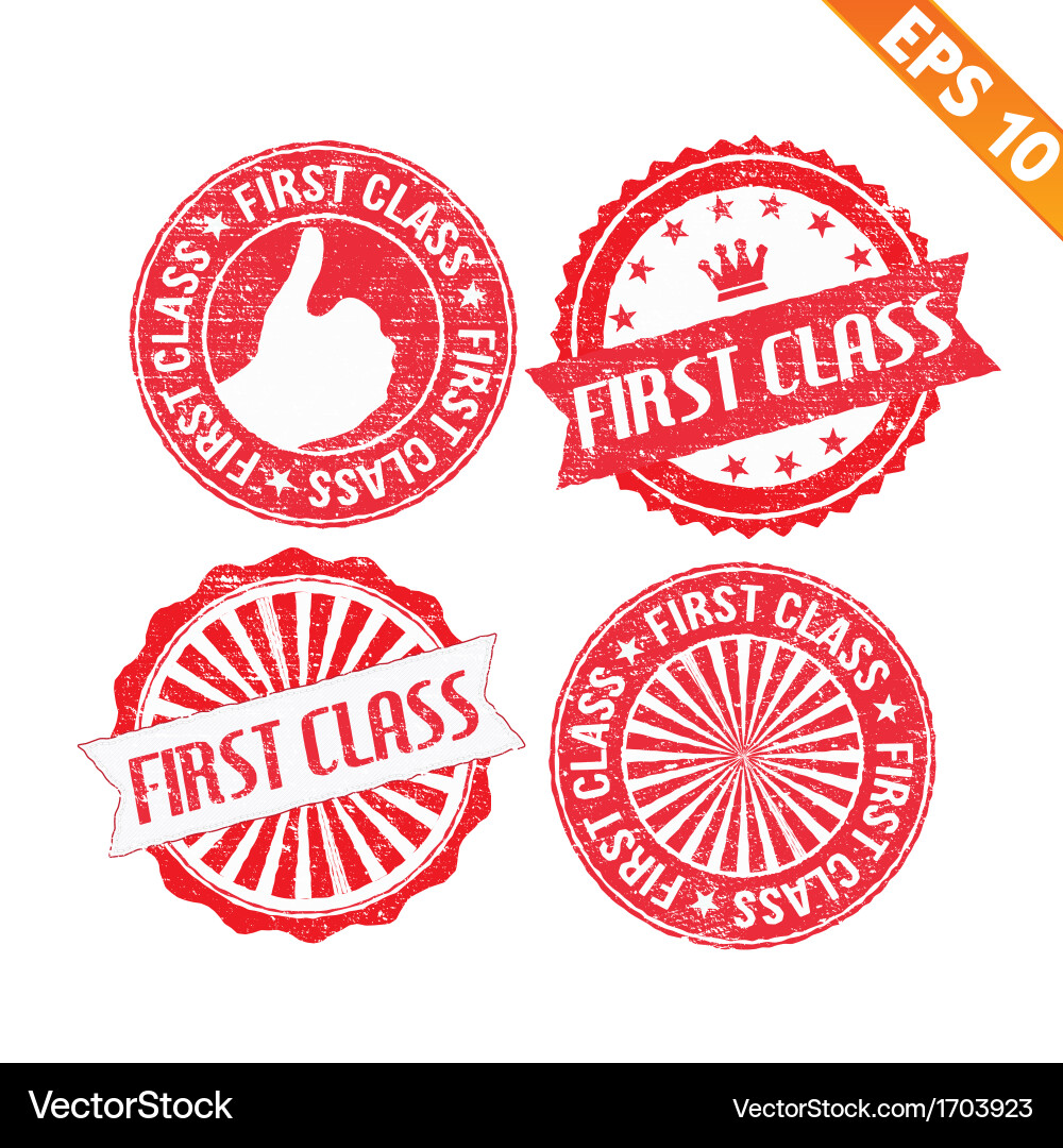 First Class Stamps & Stickers Royalty Free Vector Image
