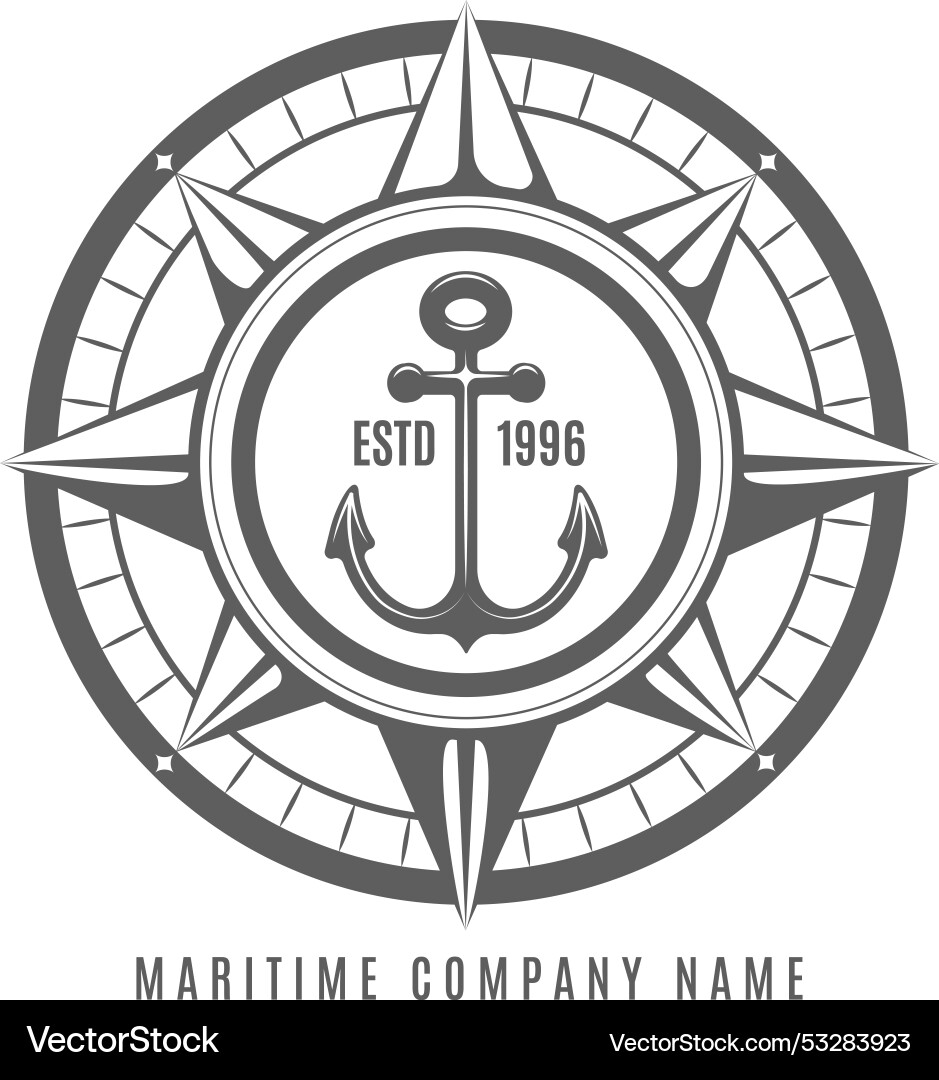 Maritime company logo design Royalty Free Vector Image
